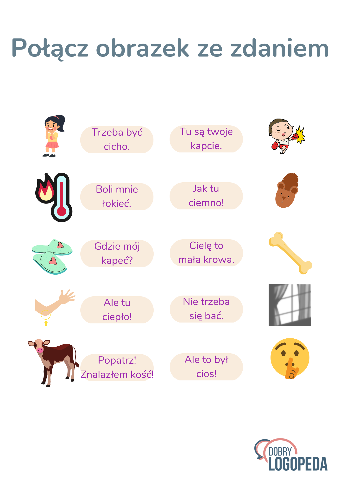 Karty pracy - Głoska Ć/C’, Litery Ć/CI – Dobry logopeda