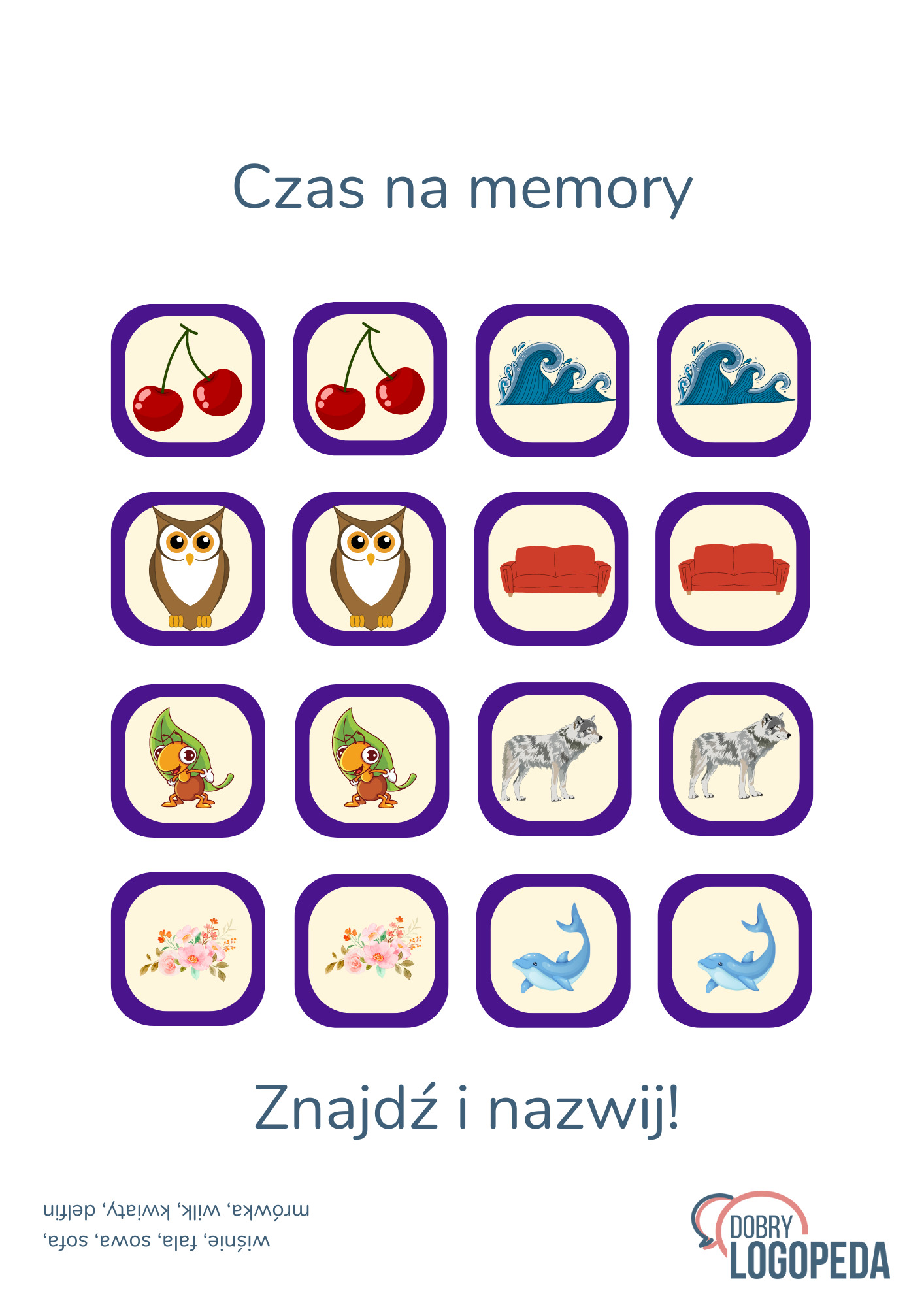 Karty pracy - Pierwszy dzień Wiosny – Dobry logopeda