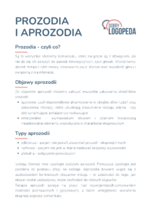 Infografika „Prozodia i aprozodia” – Dobry logopeda